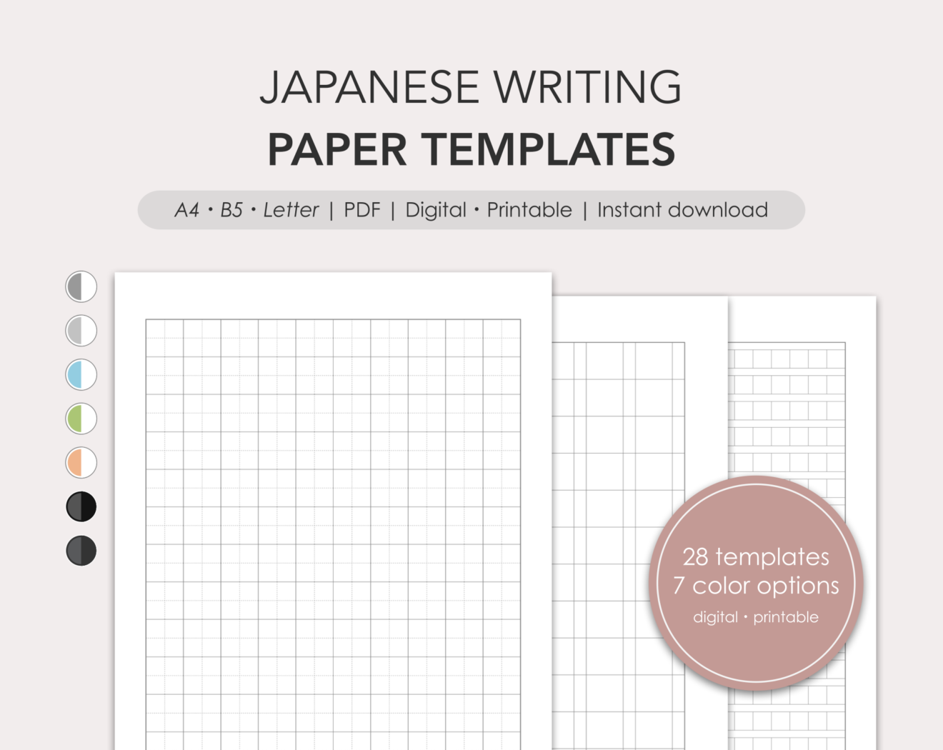 Japanese writing paper templates – HappyStudy
