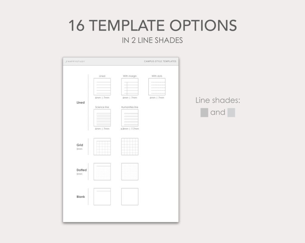 Kokuyo Campus-style note paper templates – HappyStudy